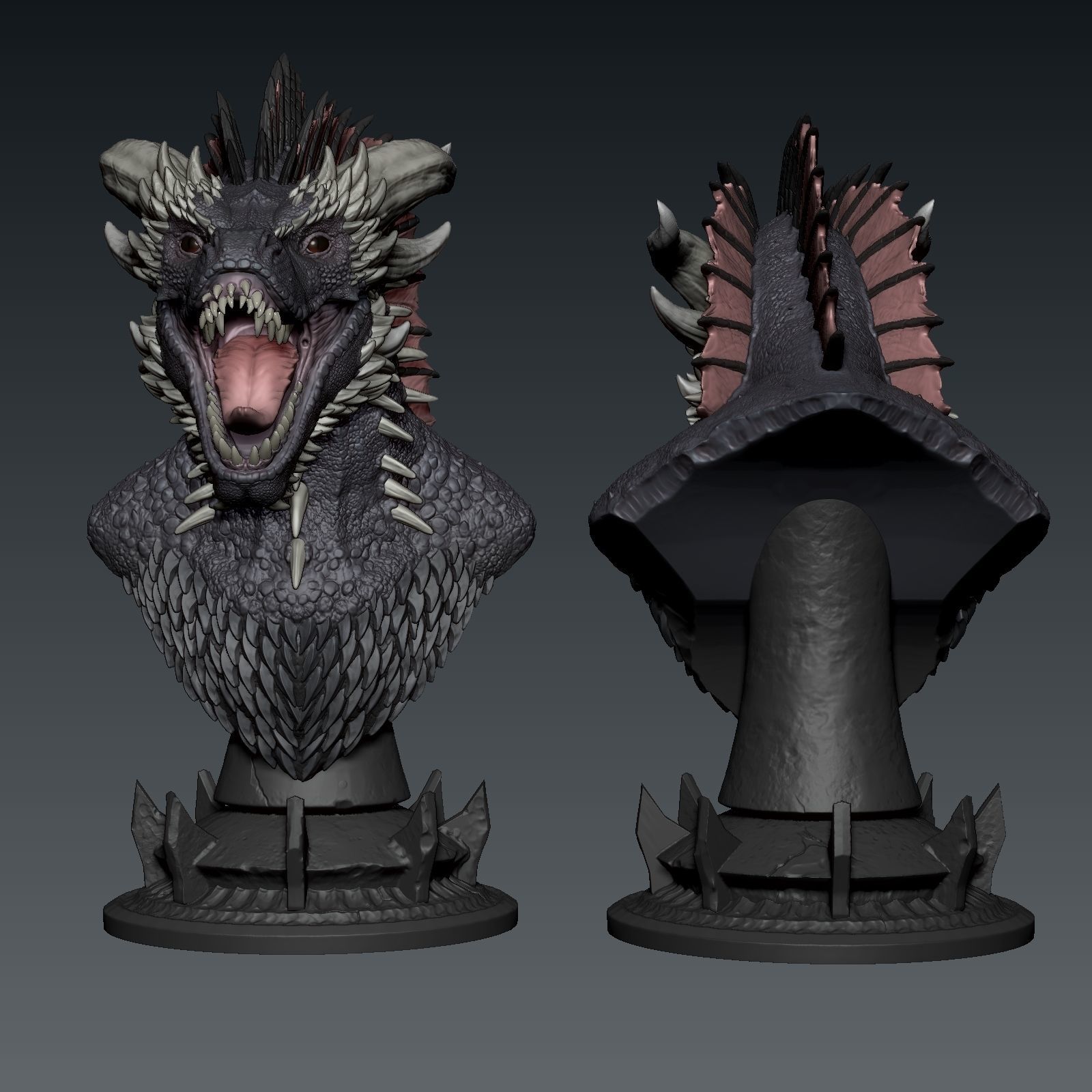 Drogon bust 3D model 3D printable | CGTrader