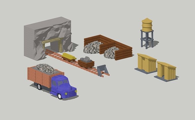 3D model Ore Mining Accessories by Outland Models VR / AR / low-poly ...