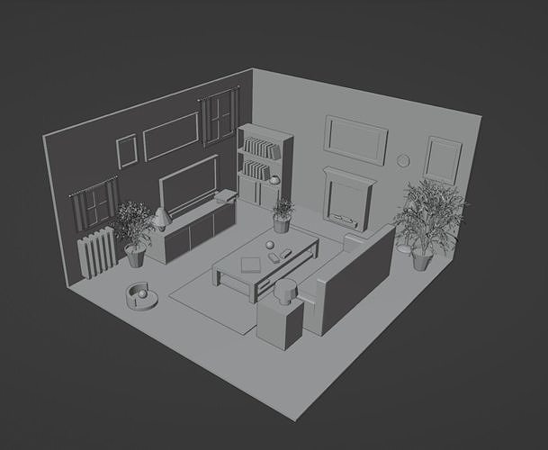 Low Poly Living Room 3D model | CGTrader