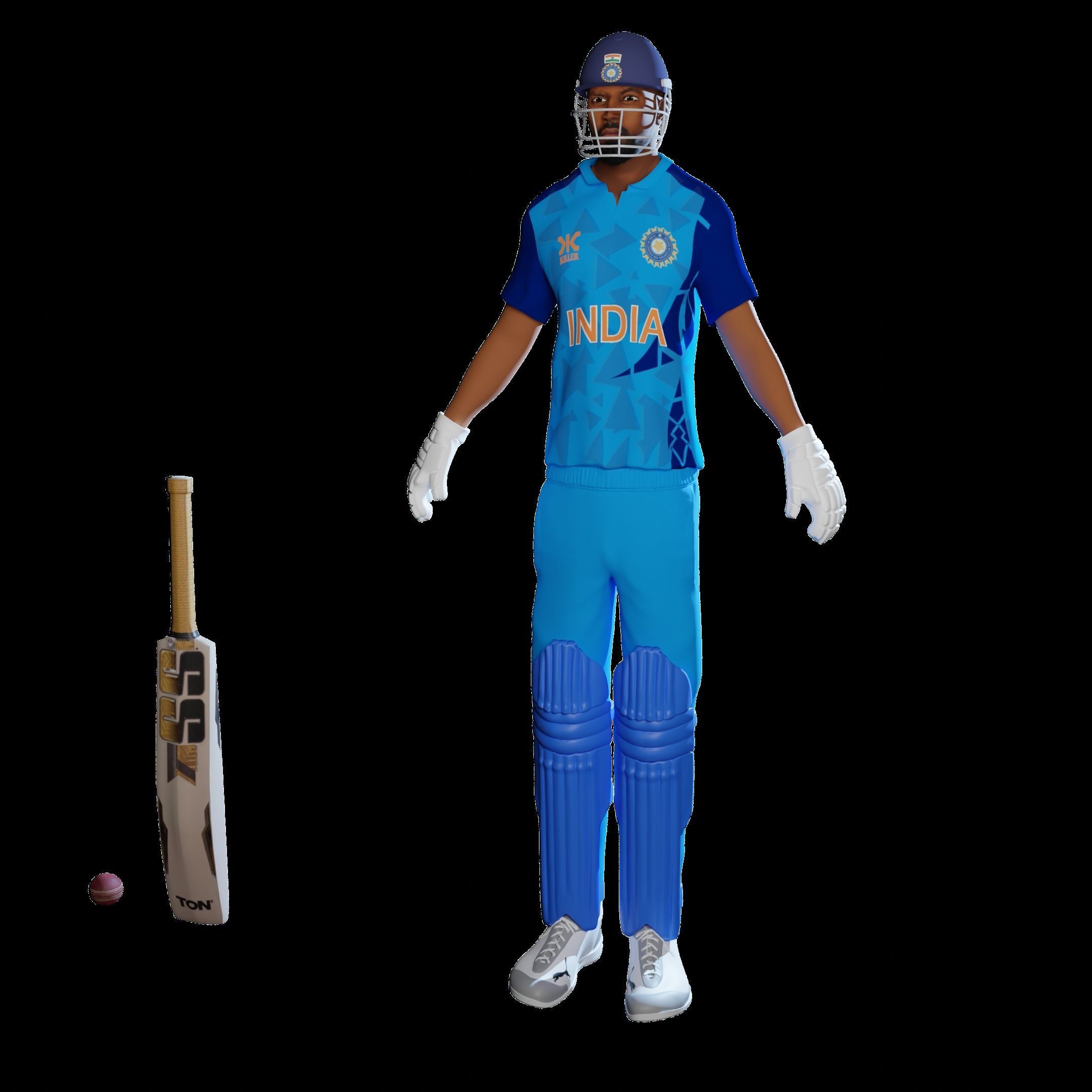 hardik pandya cricket player 3d model helmet Pad Bat 3D model | CGTrader