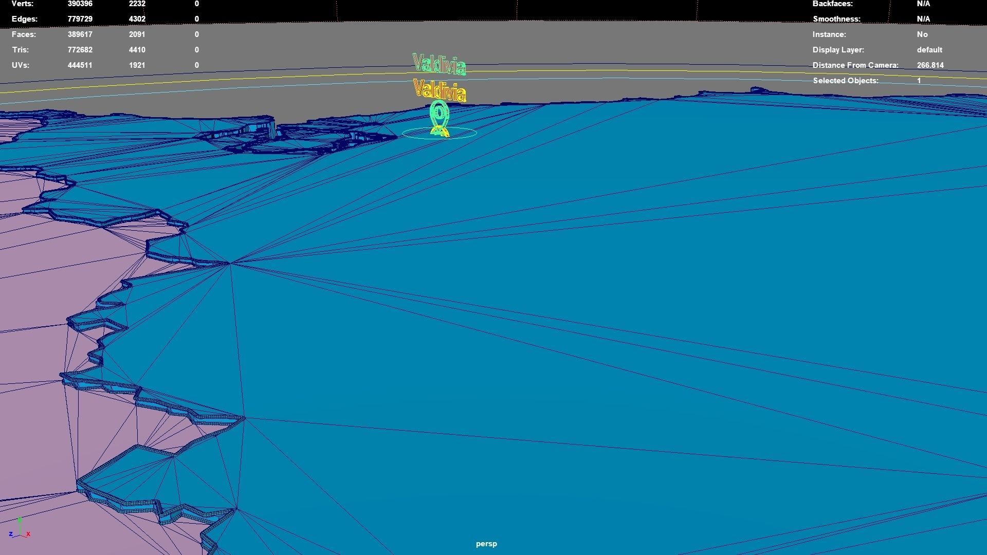 Region de Los Rios Chile map region geography political 3D model rigged ...