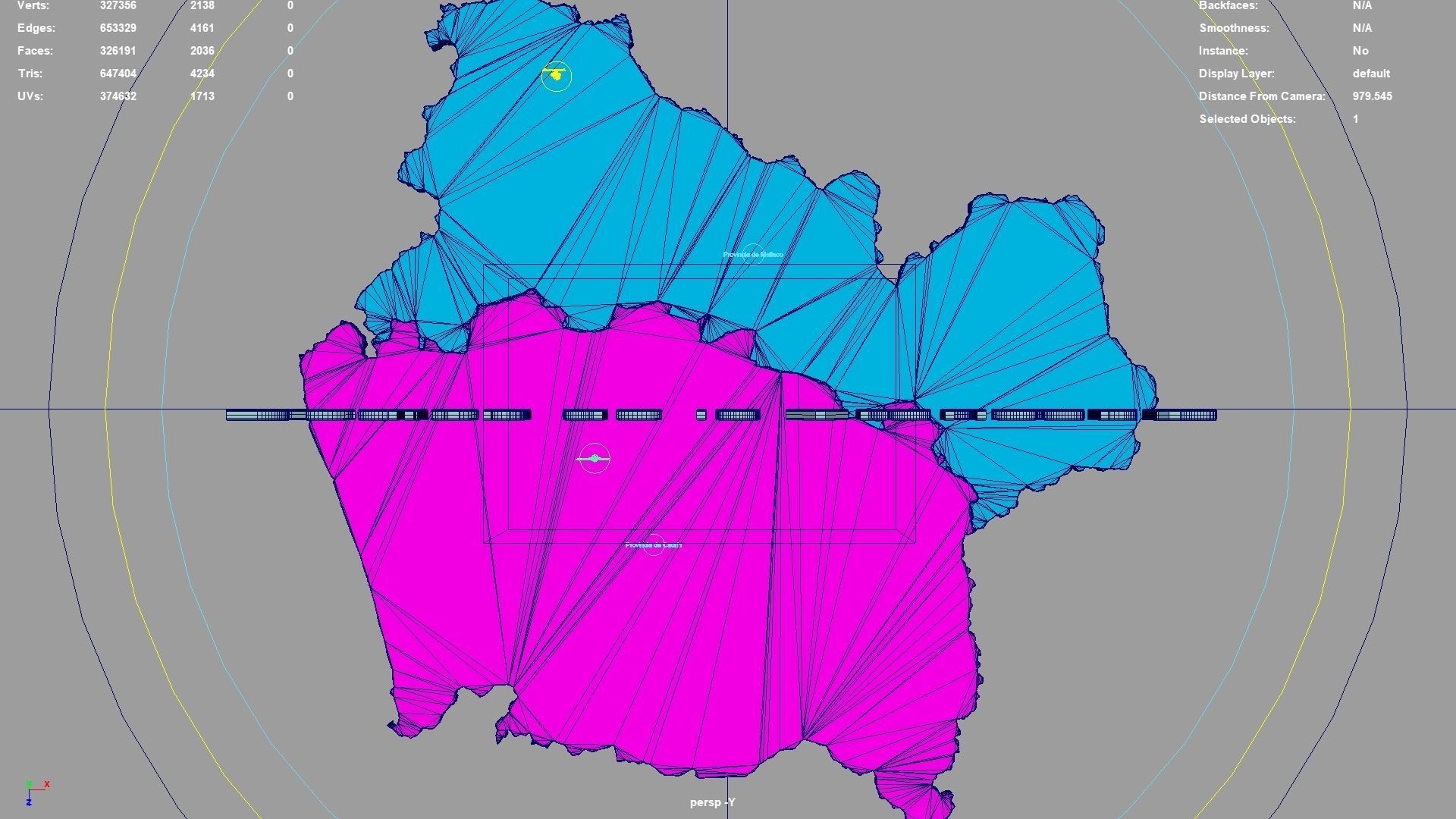 Region de la Araucania Chile map region geography political 3D model ...