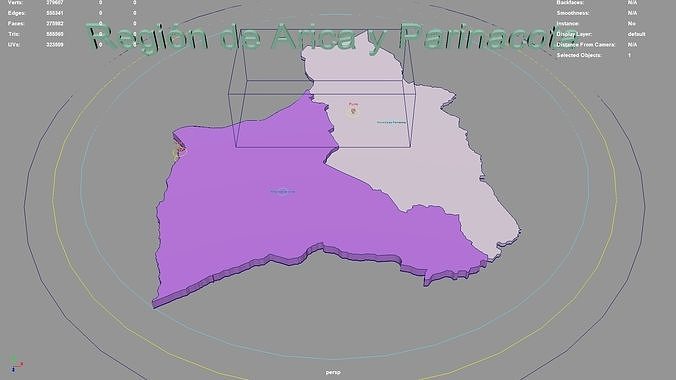 Region de Arica y Parinacota Chile map region geography 3D model rigged ...