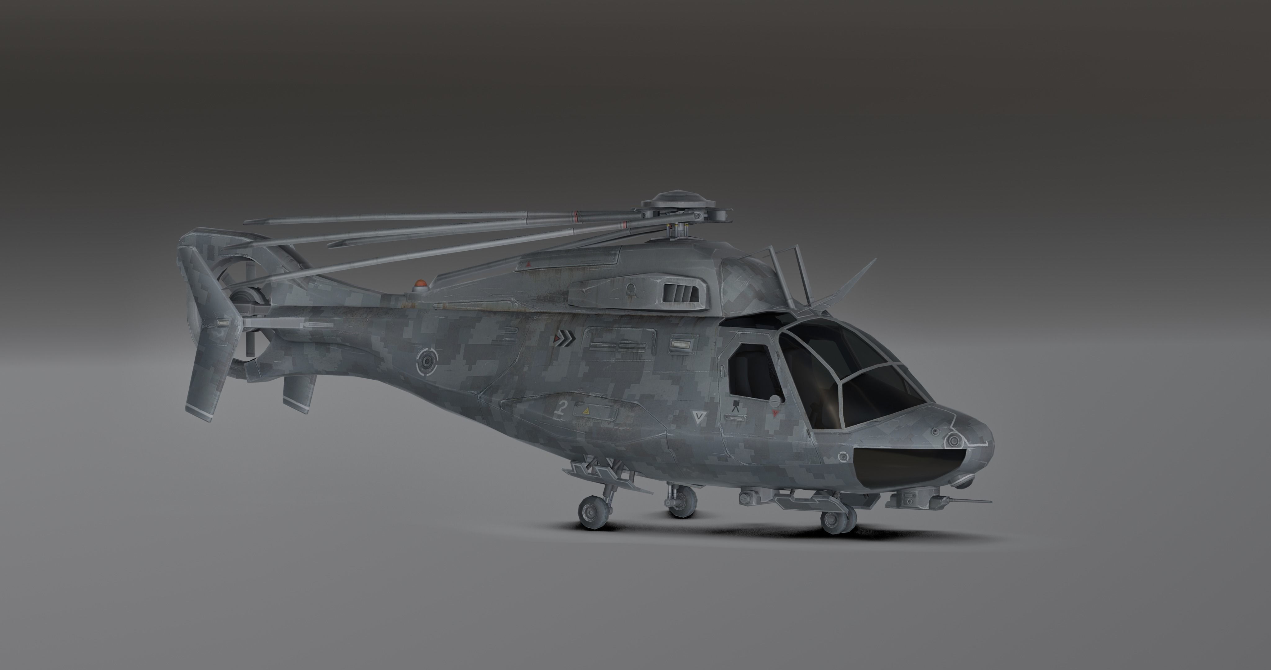 FREE Idle J7 - Millitary Helicopter - Photorealistic free VR / AR / low ...