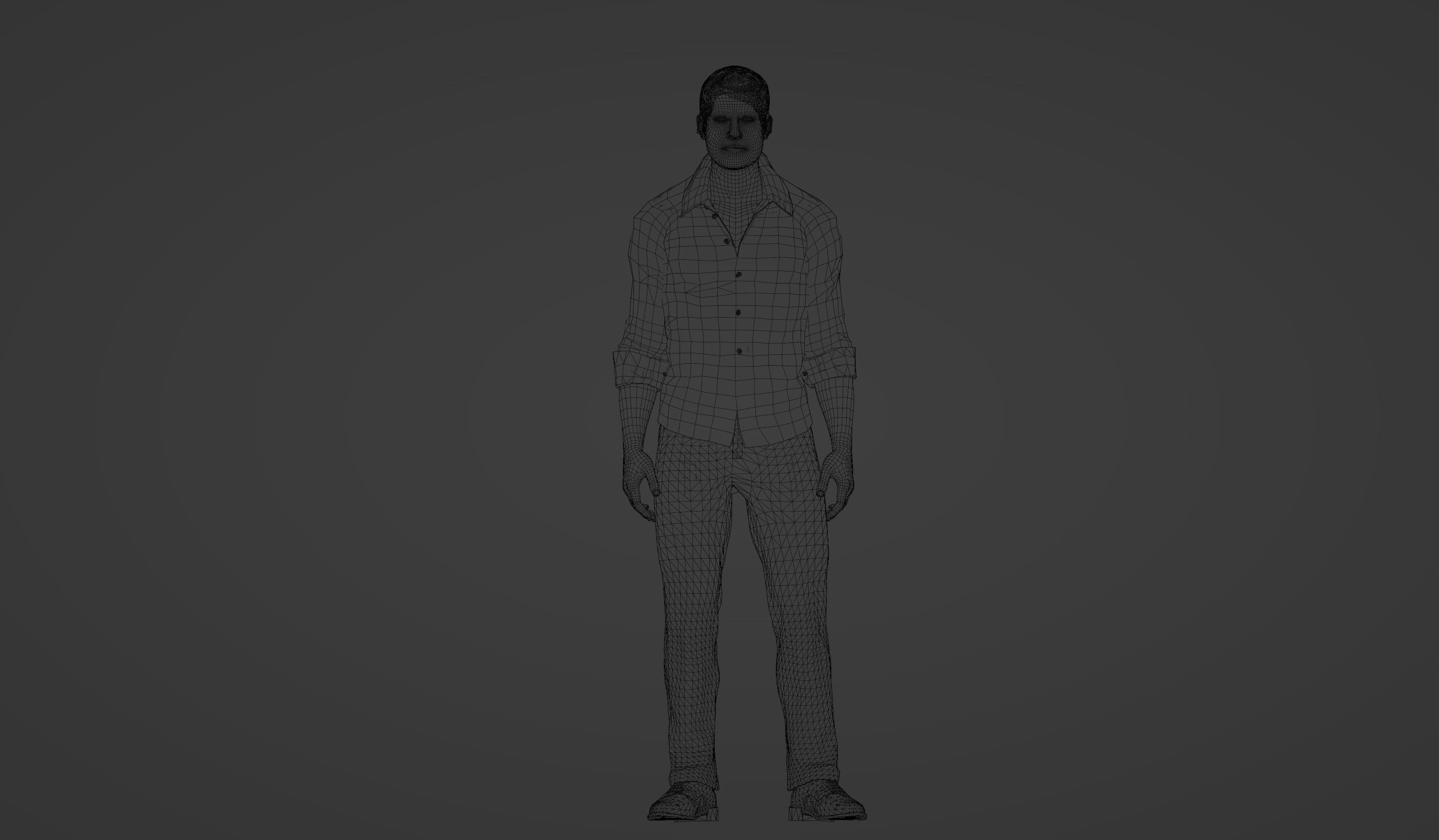 Standard man with stubble 3D model | CGTrader