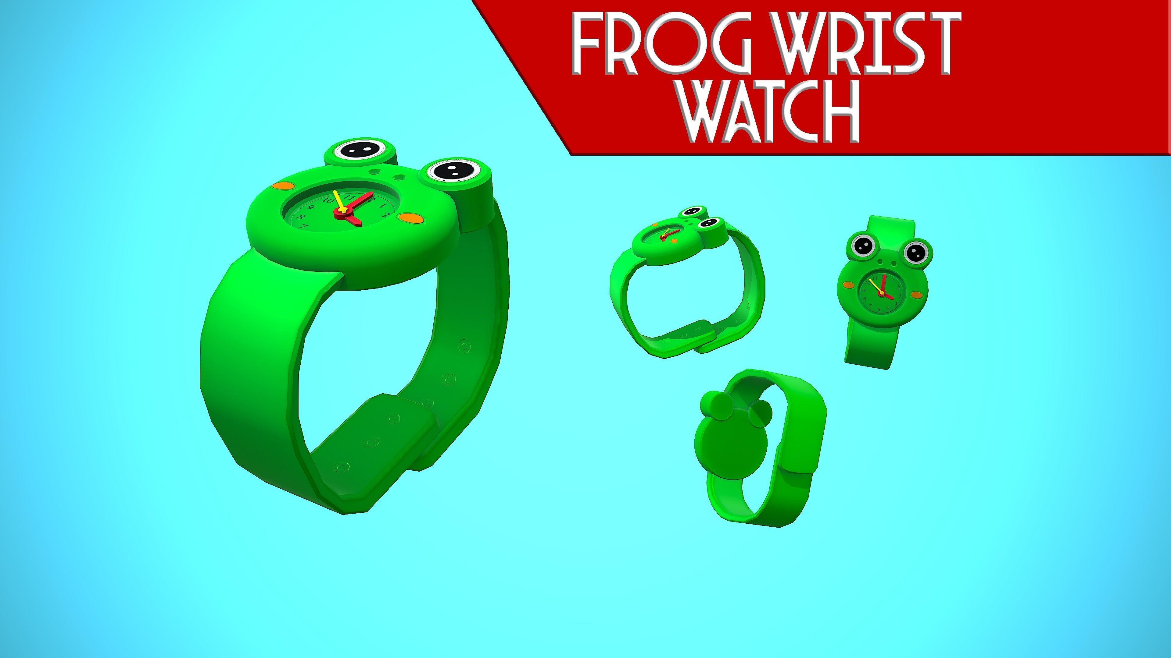 3D model FROG WRIST WATCH CARTOON STYLIZED VR / AR / low-poly | CGTrader