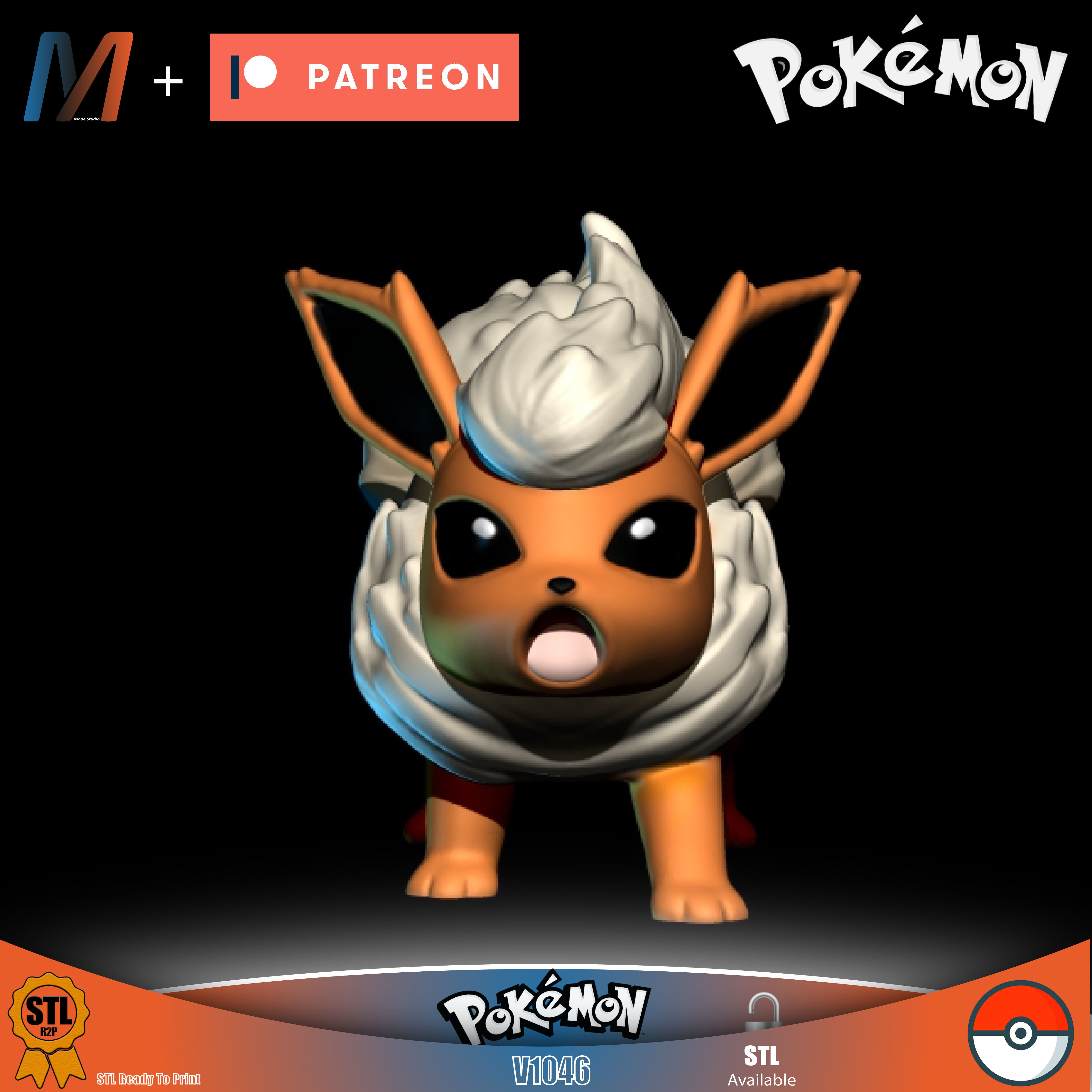 PX2V1054 - POKEMON FLAREON y POKEMON IVYSAUR 3D model 3D printable ...