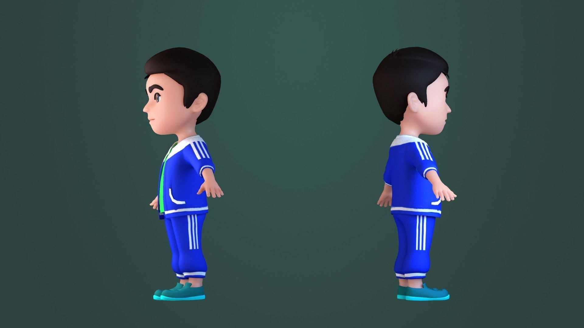 Animated characters pupils students passersby little boy 3D model | CGTrader