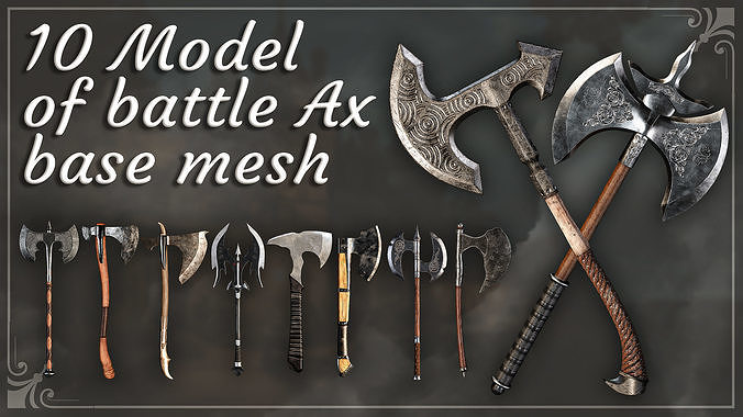 3D model 10 Model of battle Ax base mesh VR / AR / low-poly | CGTrader
