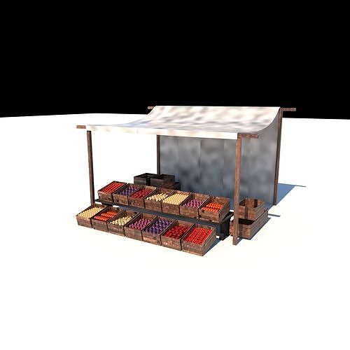 3D model market stall VR / AR / low-poly | CGTrader