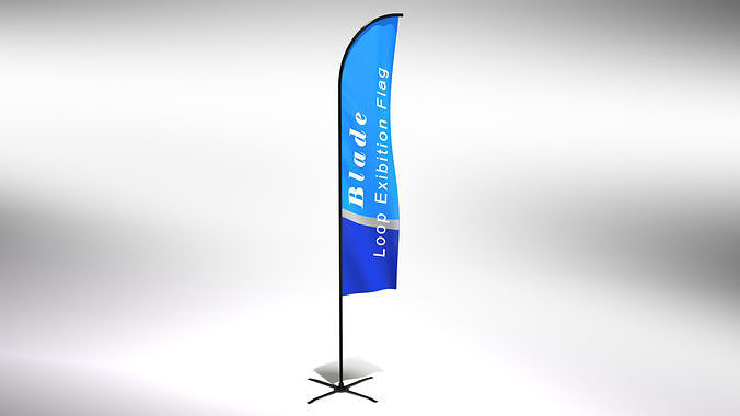 3D model Blade Flag - Animated Exhibition Flag VR / AR / low-poly ...
