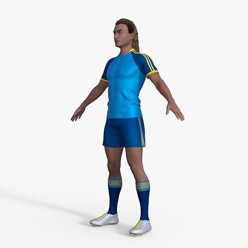 Realistic Football Player 3D model rigged | CGTrader