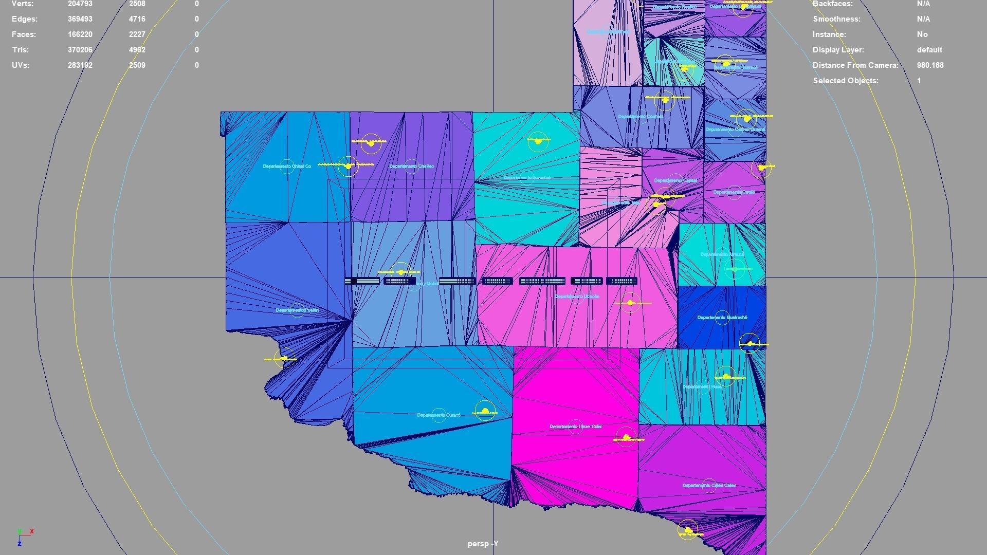 La Pampa Argentina map region geography political geographic 3D model ...
