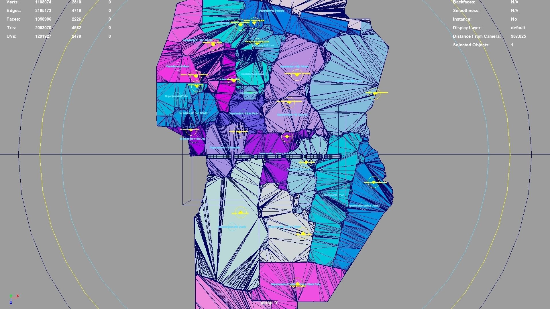 Cordoba Argentina map region geography political geographic 3D model ...