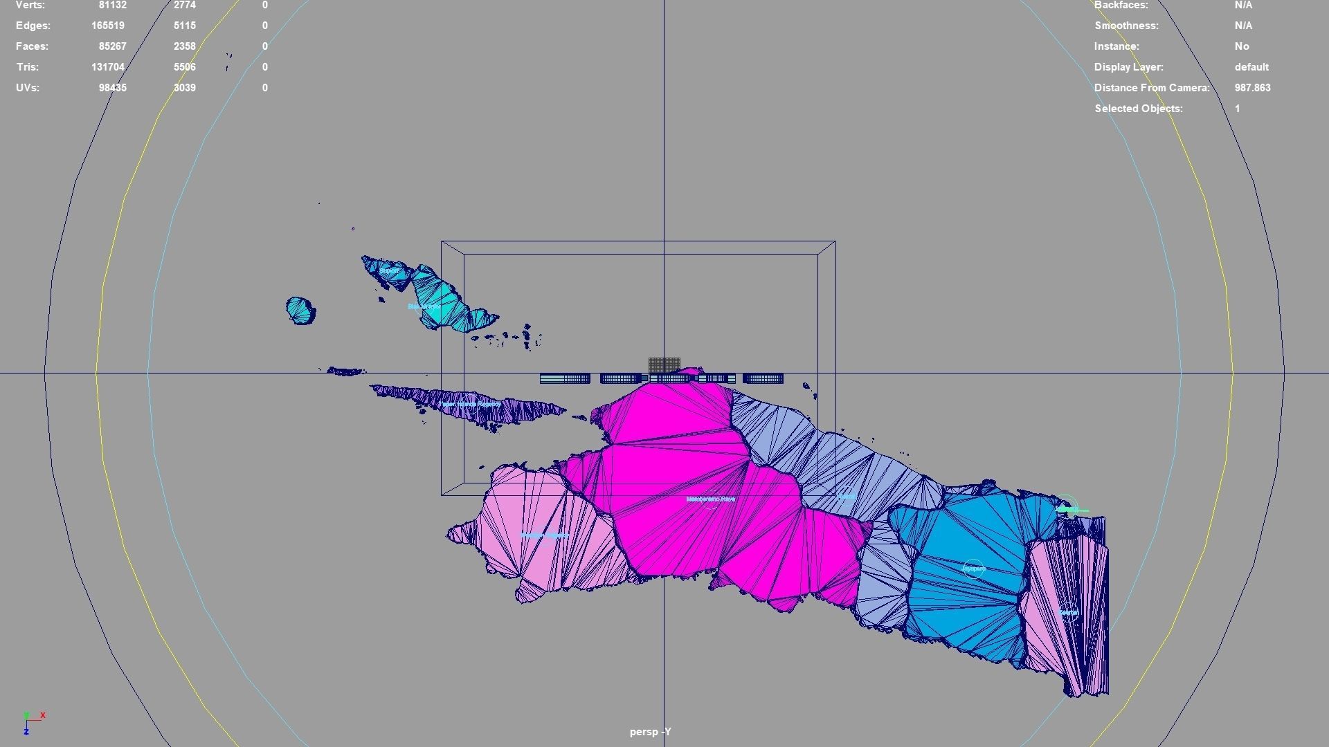 Papua Western New Guinea Indonesia map region geography 3D model rigged ...