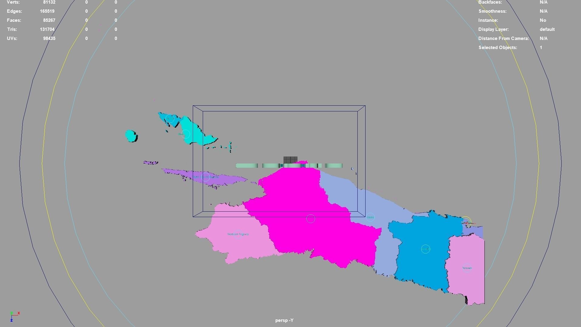 Papua Western New Guinea Indonesia map region geography 3D model rigged ...