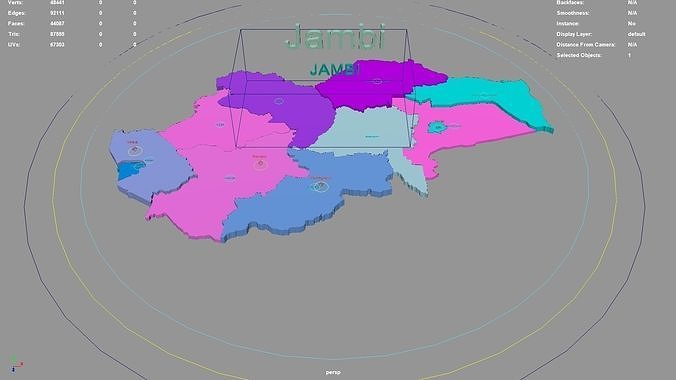Jambi Sumatra Indonesia map region geography political 3D model rigged ...