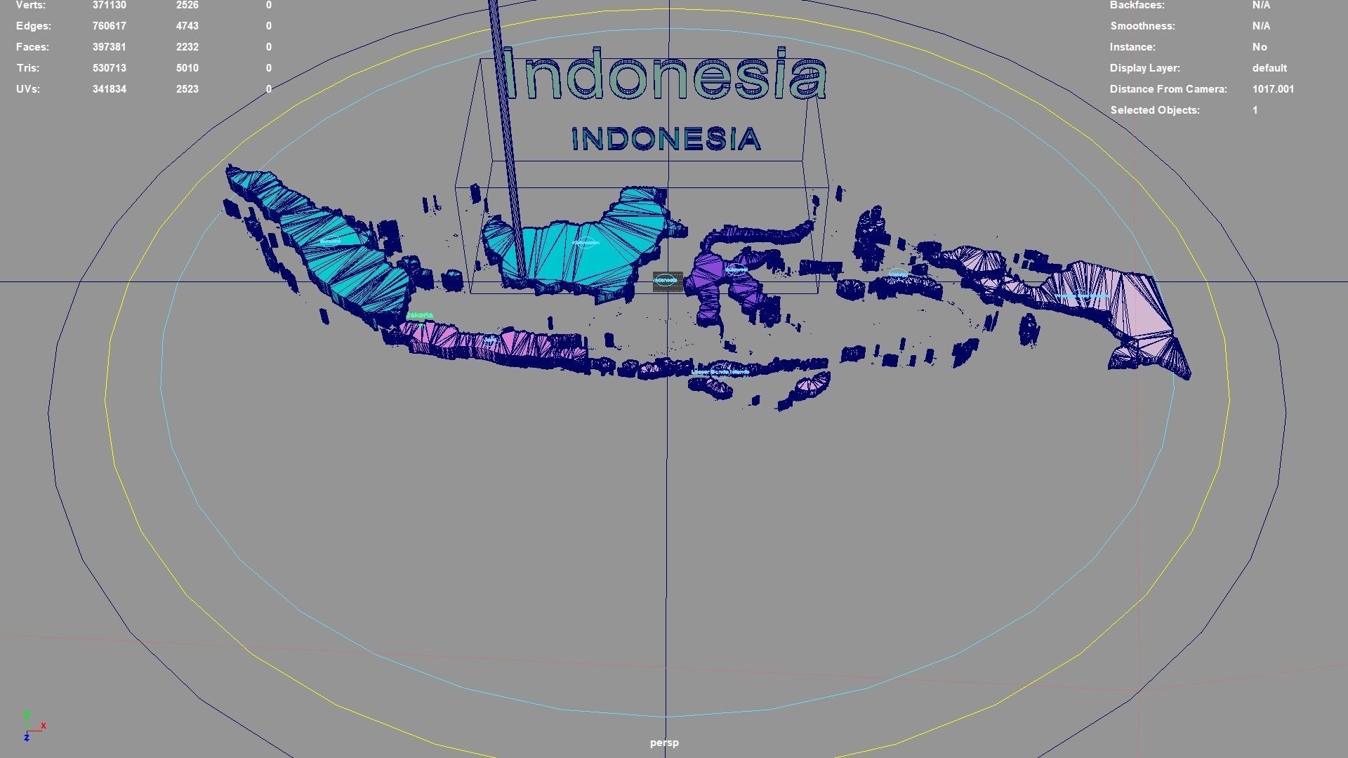 Indonesia map region geography political geographic 3D model rigged ...