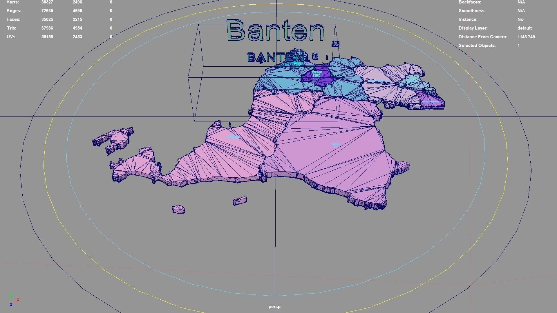 Banten Java Indonesia map region geography political 3D model rigged ...