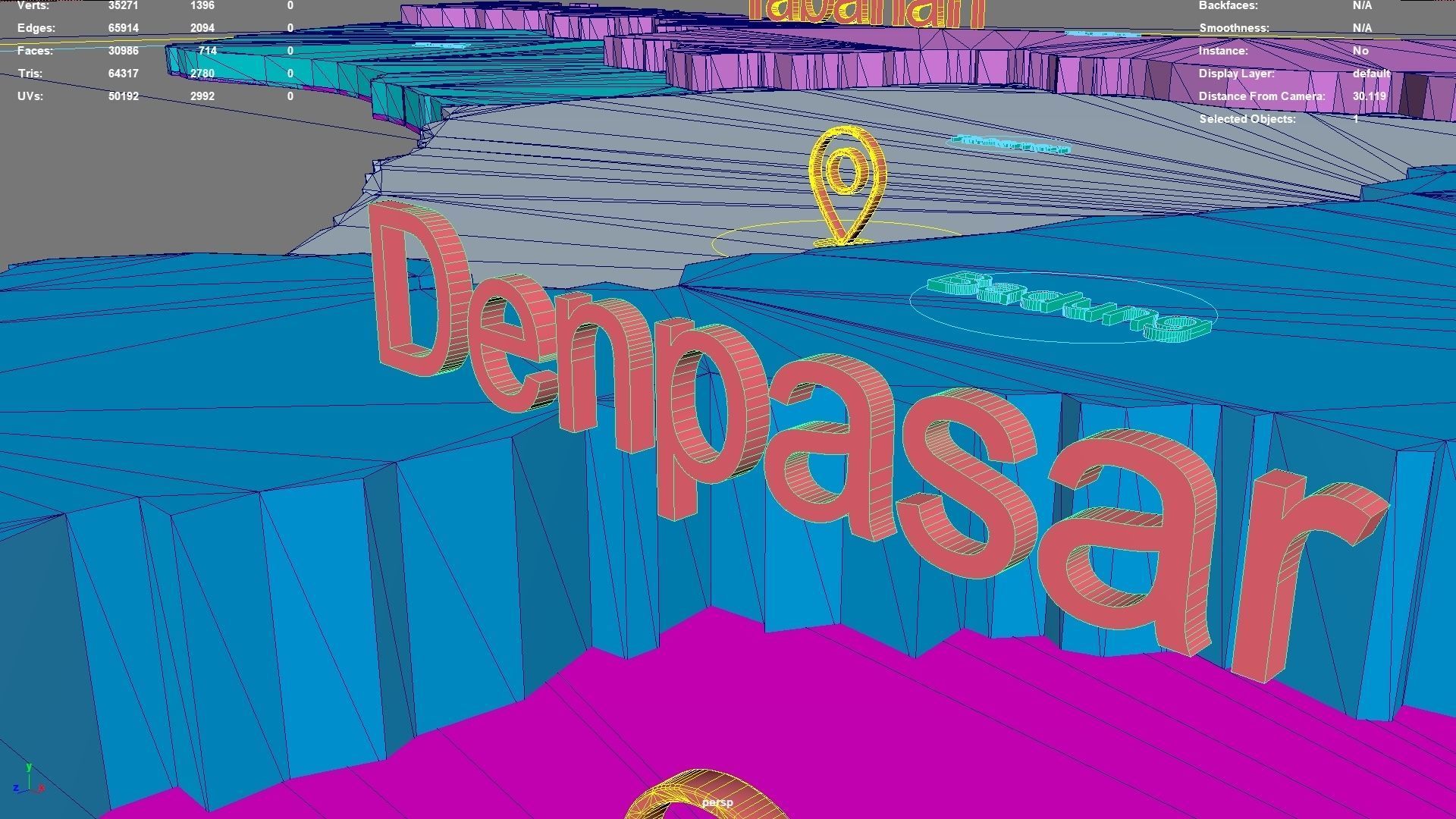 Bali Lesser Sunda Islands Indonesia map region geography 3D model ...