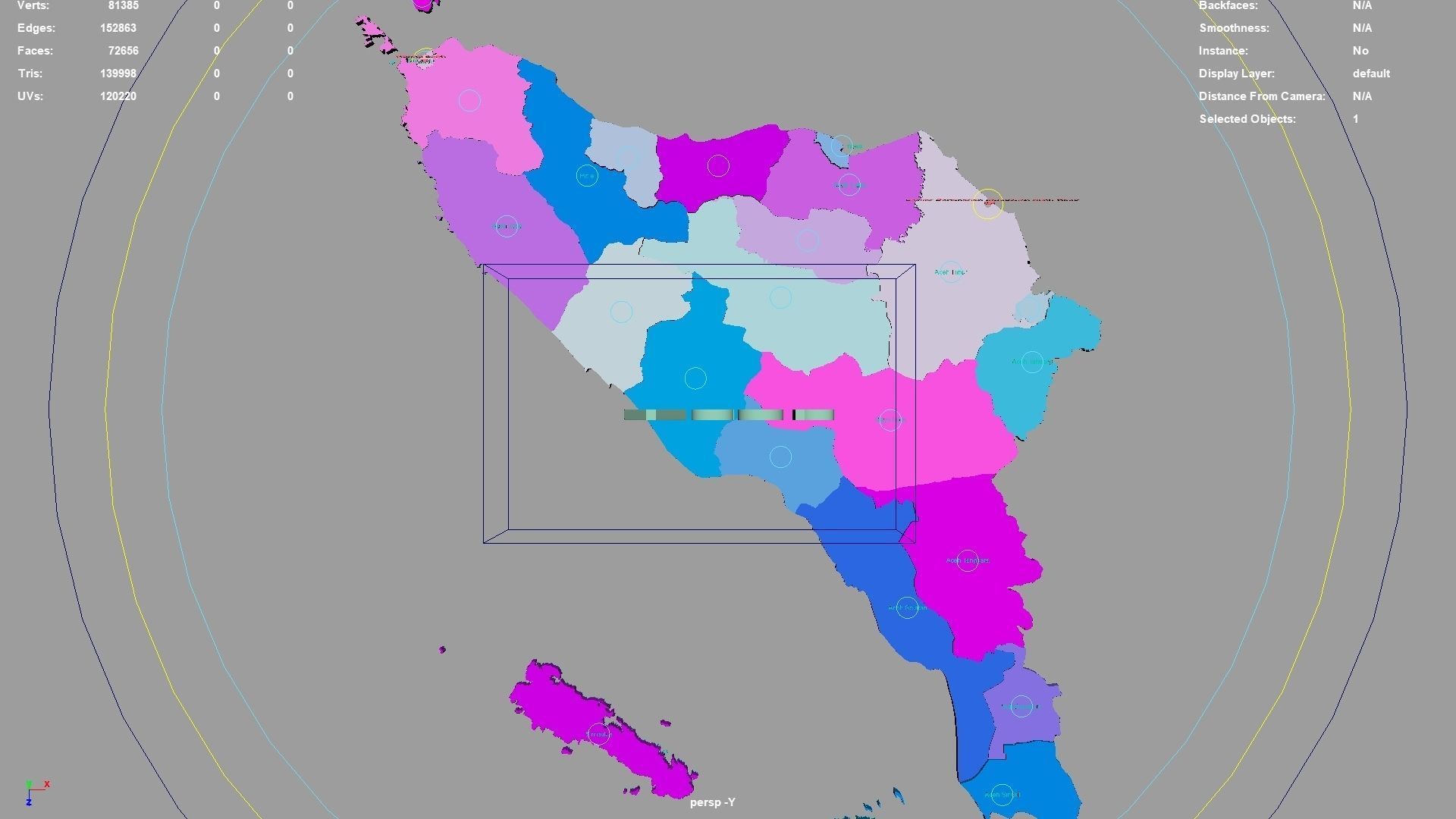 Aceh Sumatra Indonesia map region geography political 3D model rigged ...