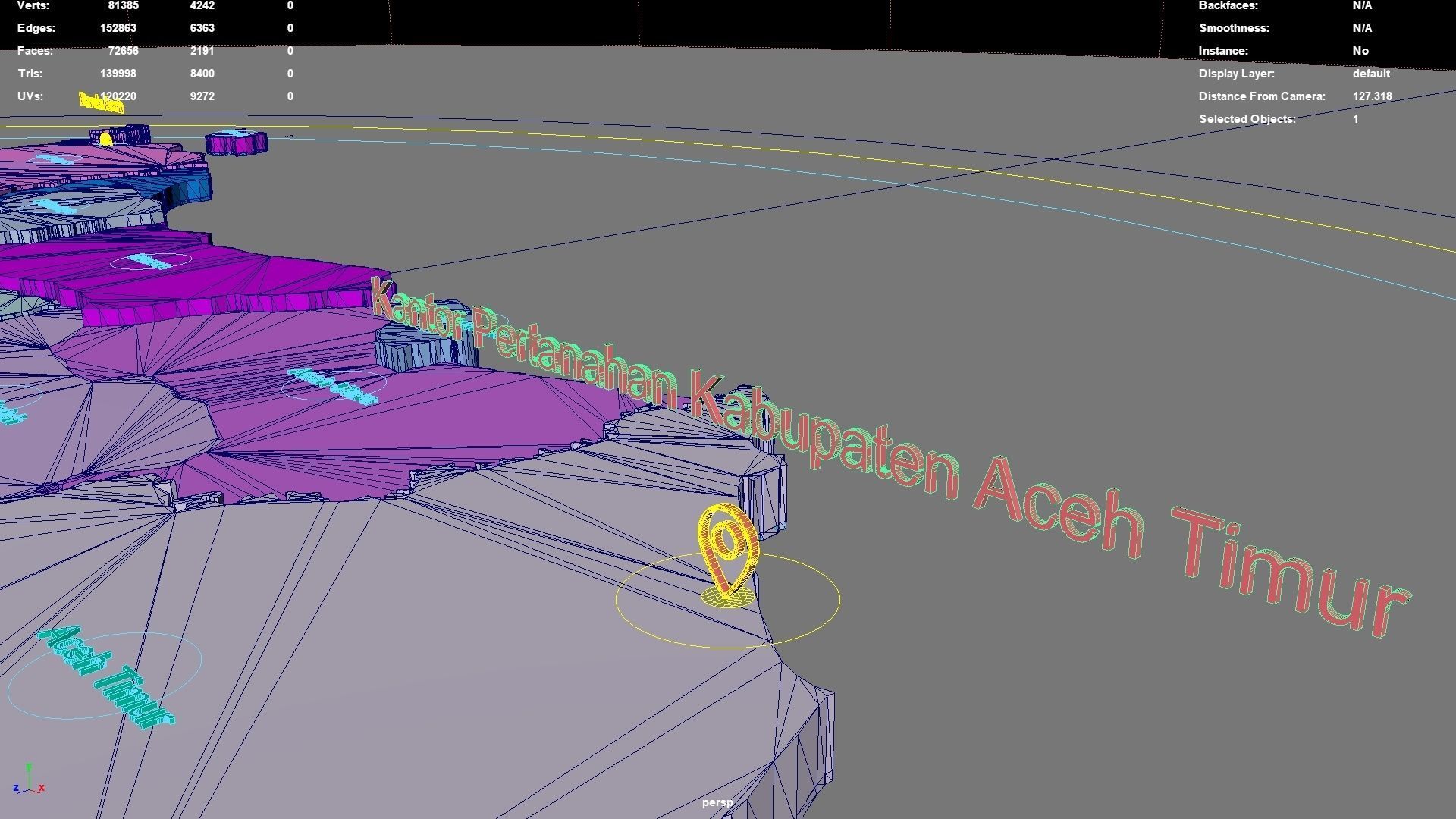 Aceh Sumatra Indonesia map region geography political 3D model rigged ...