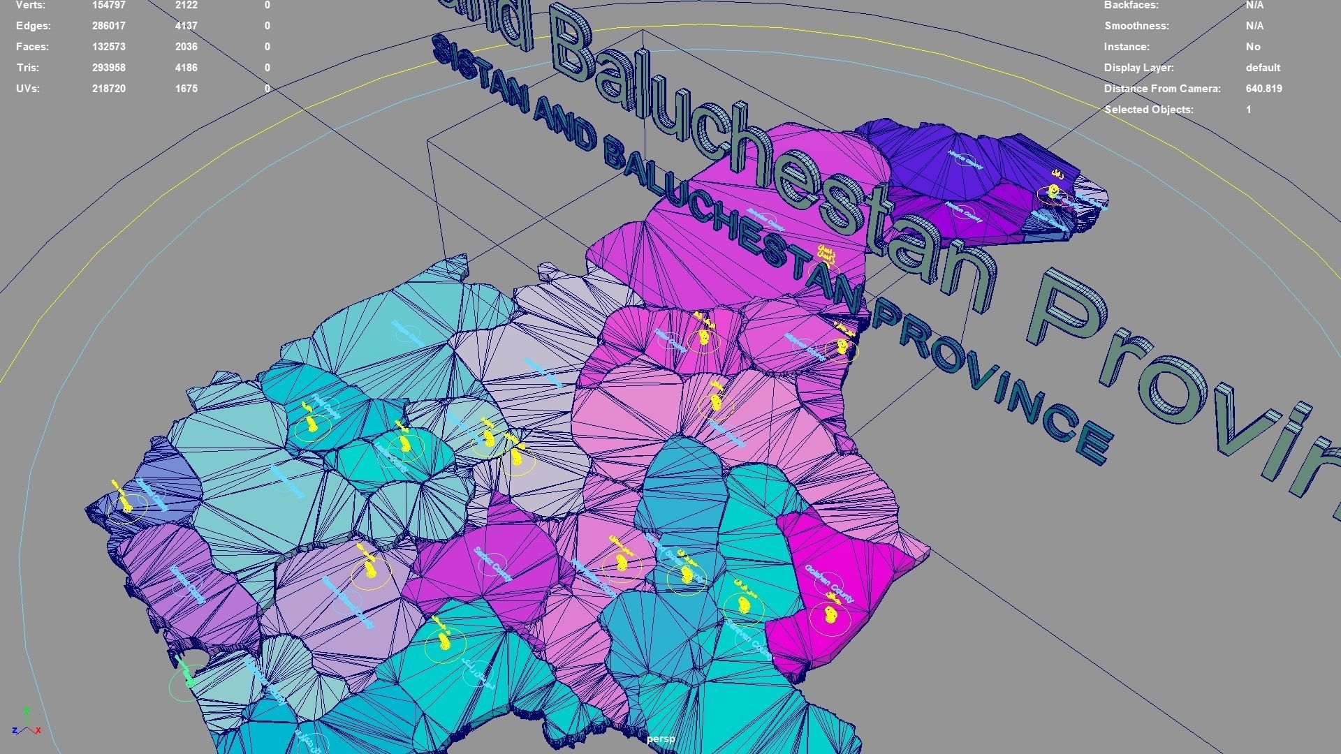 Sistan and Baluchestan Province Iran map region geography 3D model ...