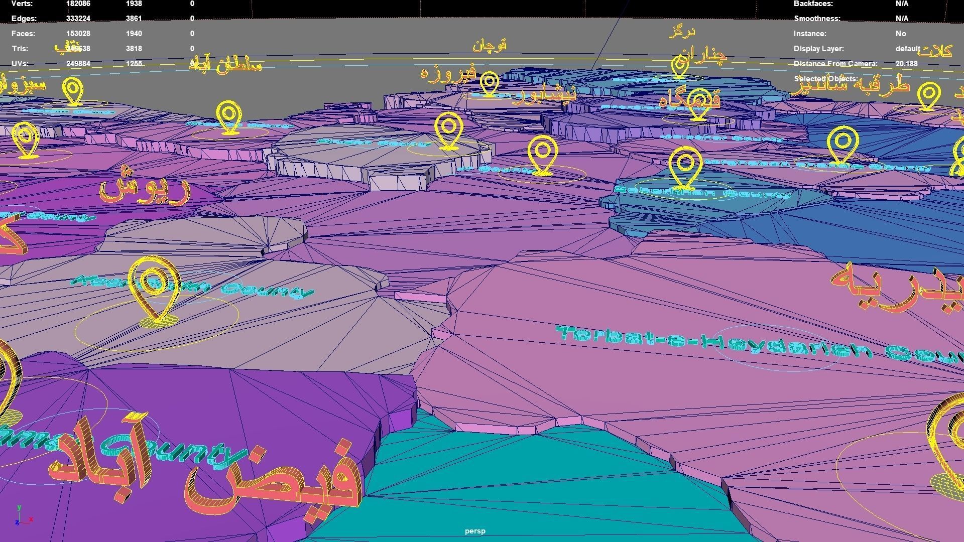 Razavi Khorasan Iran map region geography political geographic 3D model ...