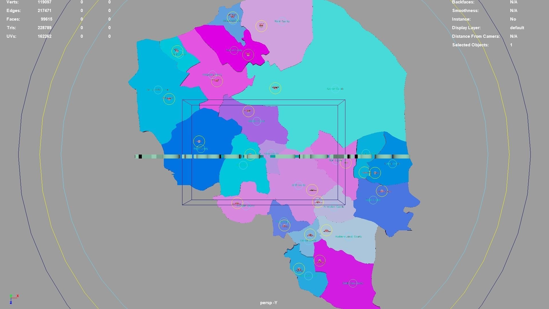 Kerman Province Iran map region geography political geographic 3D model ...