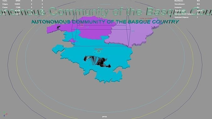 Autonomous Community of the Basque Country Spain map region 3D model ...