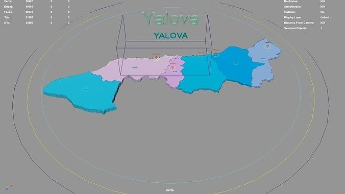 Yalova Marmara Region Turkey map region geography political 3D model rigged | CGTrader