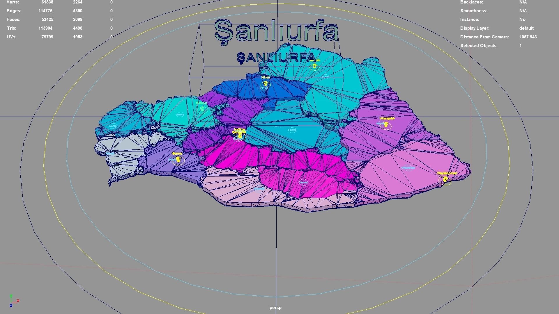 Sanliurfa Southeastern Anatolia Region Turkey map region 3D model ...