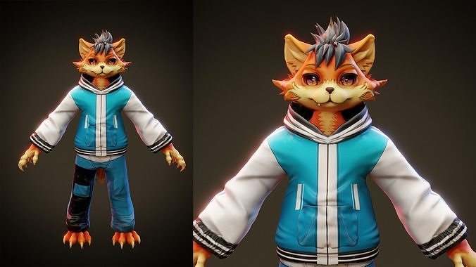 3D model Cartoon character Cat VR / AR / low-poly | CGTrader