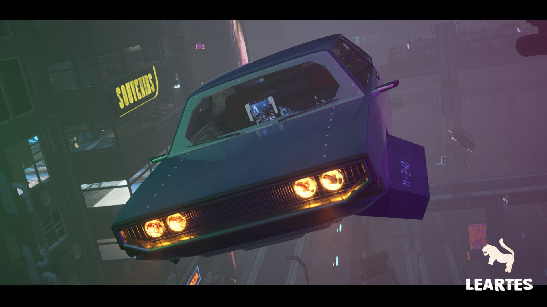 3D model Driveable Animated Retro Cyberpunk Hover Car 02 VR / AR / low ...