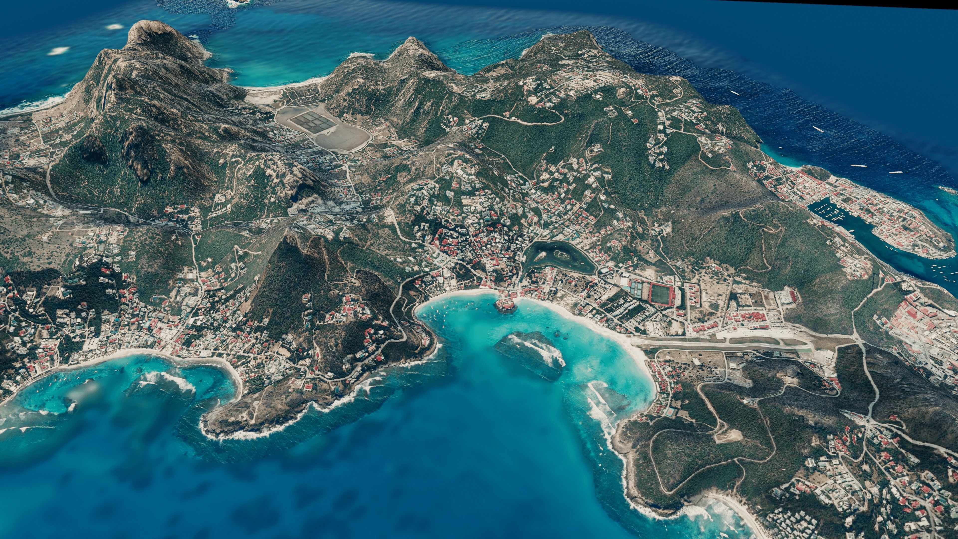 3D model Saint Barthelemy Island full 3d model terrain VR / AR / low ...