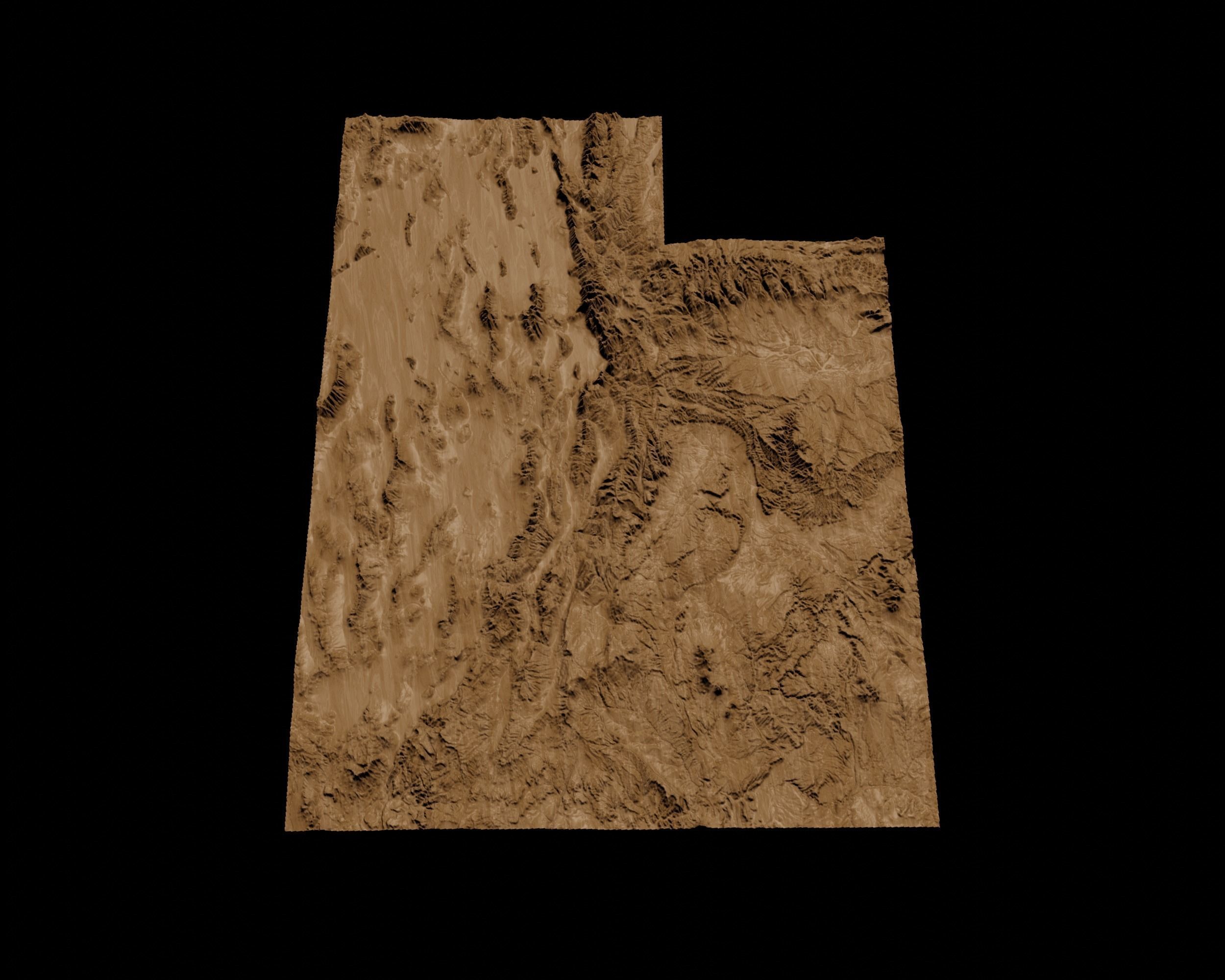 3D Topographical Map of Utah 3D model 3D printable | CGTrader