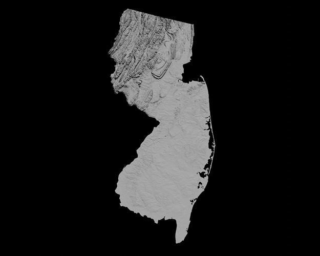 3D Topographical Map of New Jersey 3D model 3D printable | CGTrader