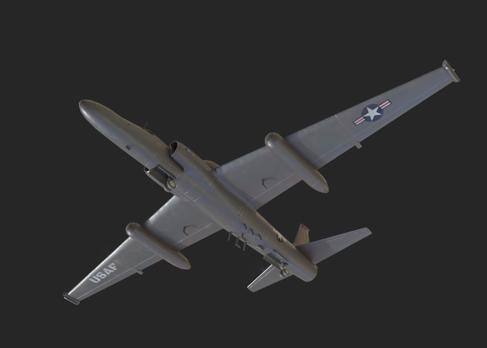3D model USA Air Force Lockheed U2S Dragon Lady reconnaissance airplane VR / AR / low-poly ...