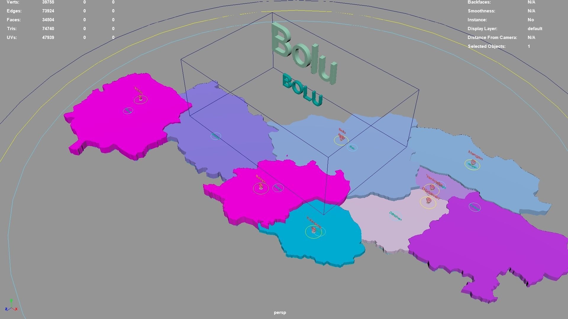 Bolu Black Sea Region Turkey map region geography political 3D model rigged | CGTrader