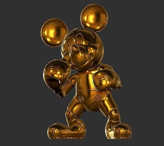 Mickey Mouse in boxing gloves 3D Print ready model 3D model 3D ...