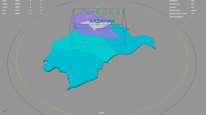 Ardahan Eastern Anatolia Region Turkey map region geography 3D model ...