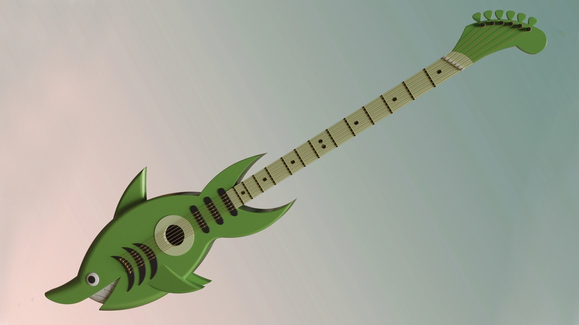 One piece Brook Soul King guitar shark cosplay 3D print model 3D model 3D printable | CGTrader