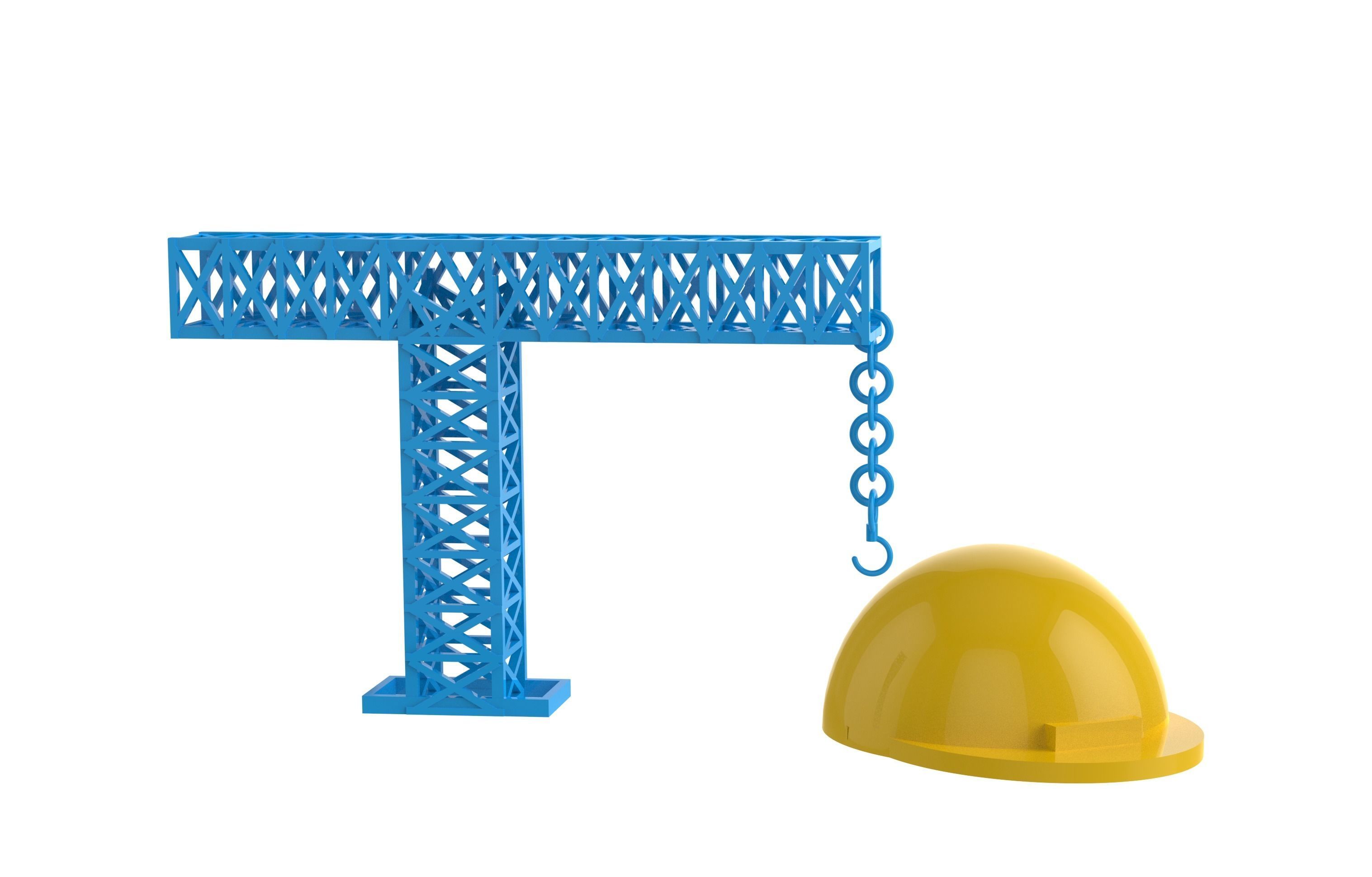 Tower crane and safety helmet 3D model 3D printable | CGTrader