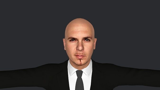 pitbull Singer Hyper Realistic Full Body Rigged Character 3D model ...