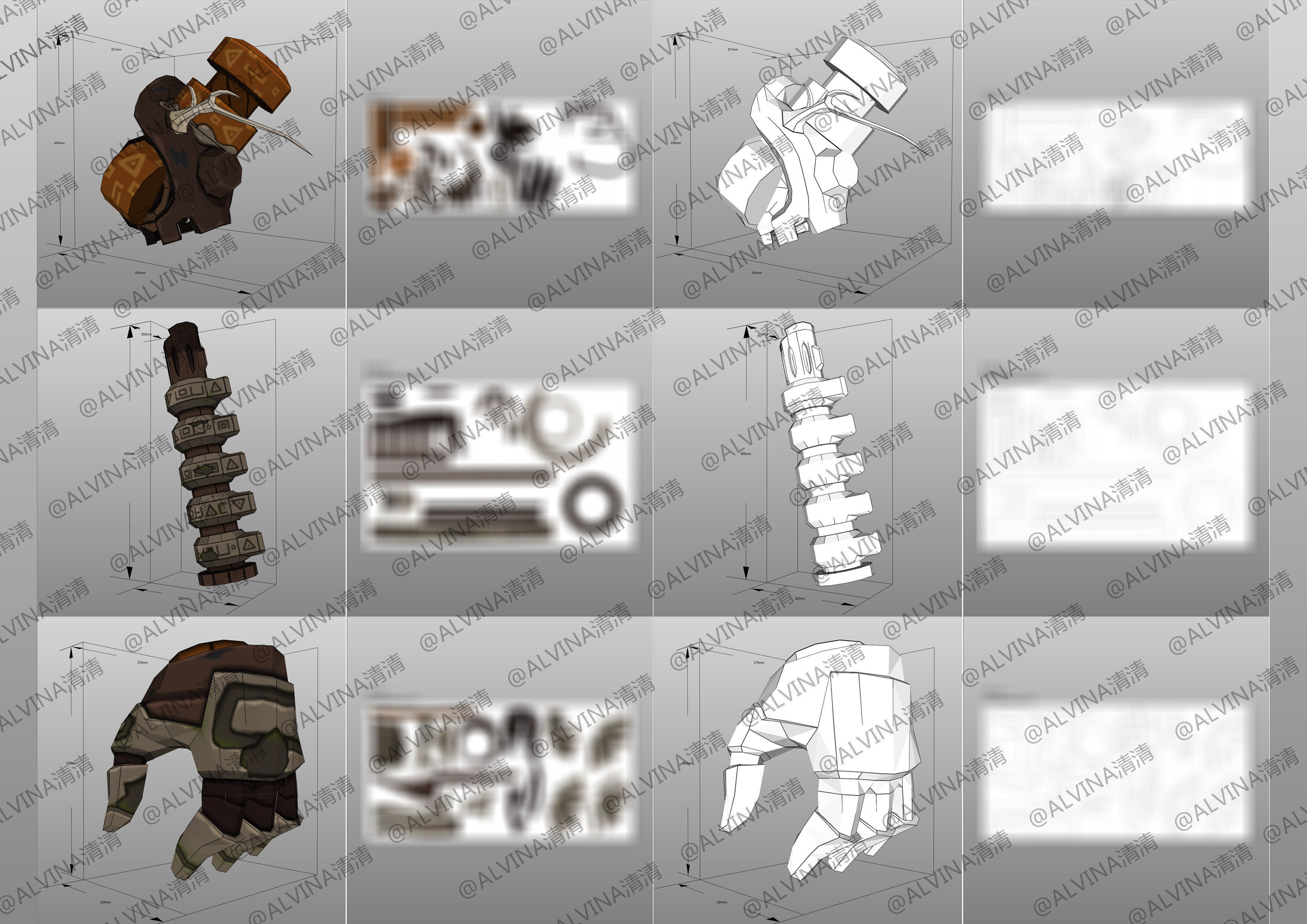 3D model Genshin Impact Ruin Guard Armor - DIY Cosplay Pepakura Foam VR ...