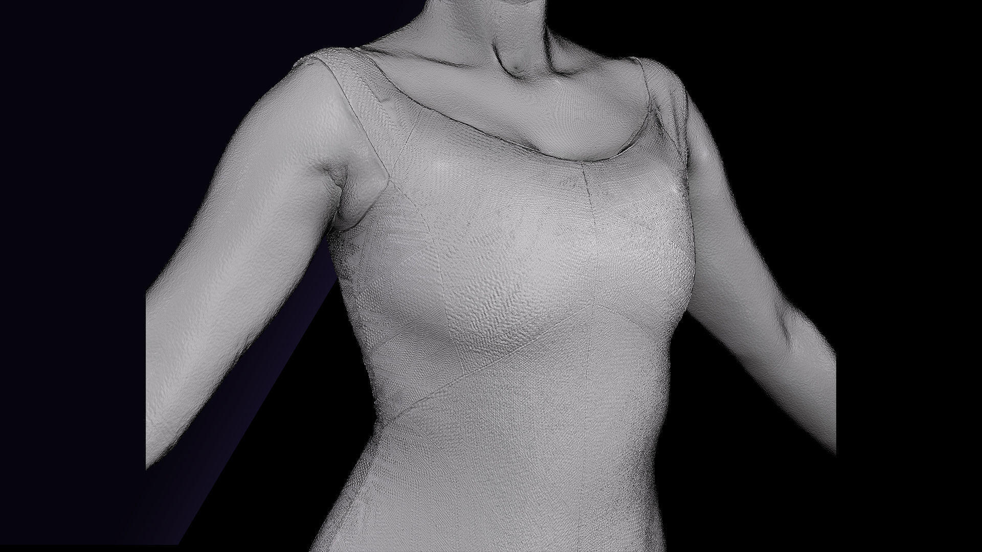 Cleaned A Pose Scan Mia Brown Dressed 3D model | CGTrader