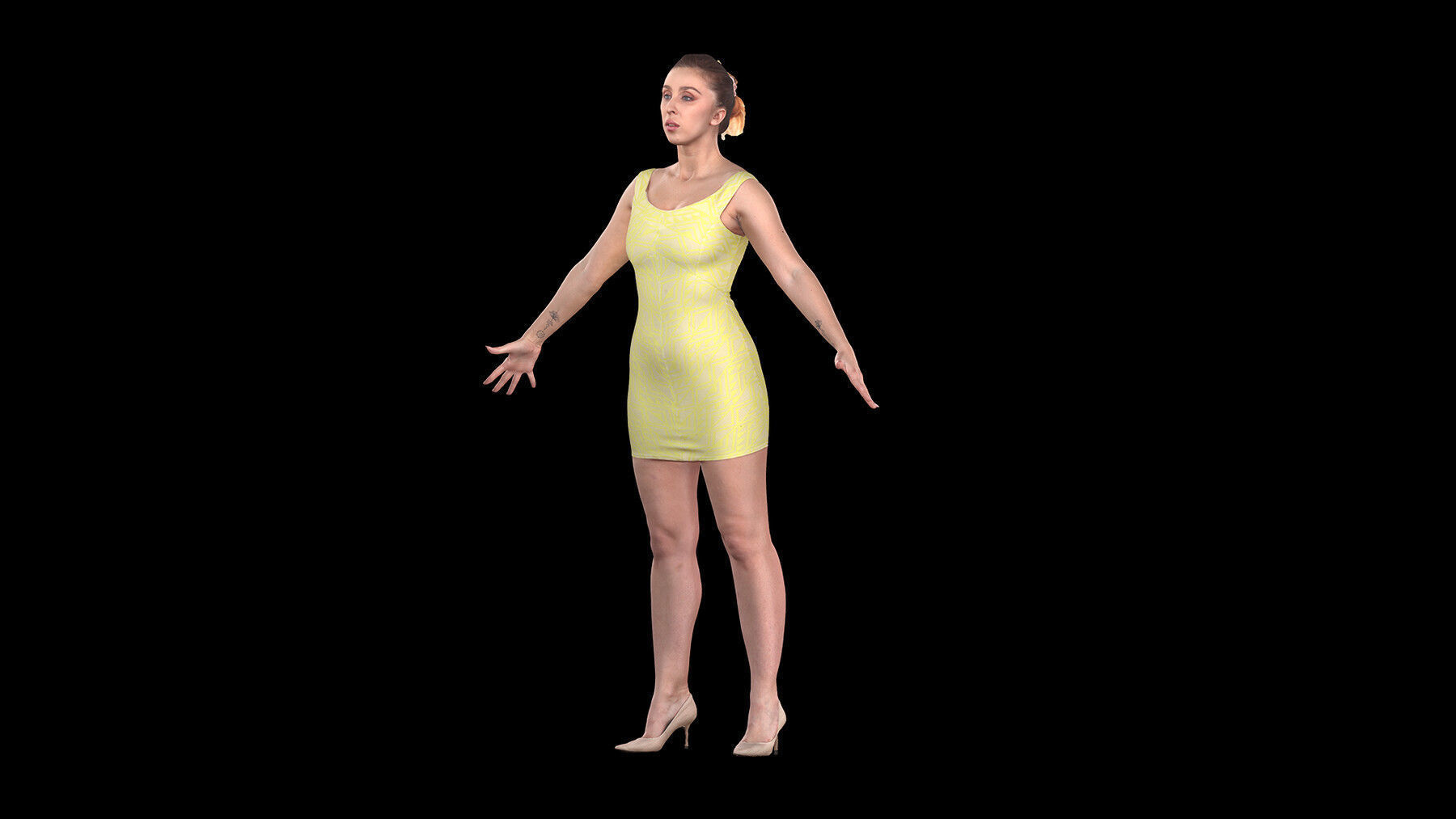 Cleaned A Pose Scan Mia Brown Dressed 3D model | CGTrader