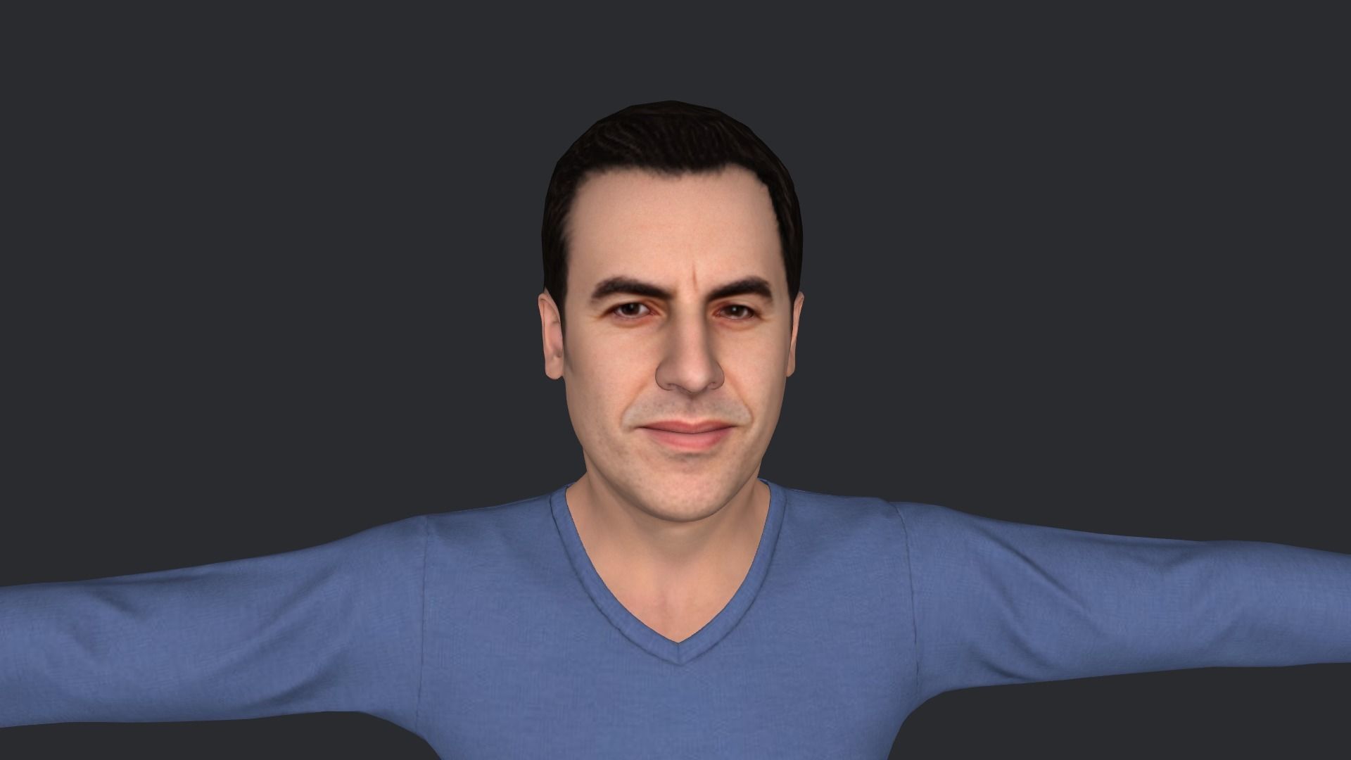 Sacha Baron Cohen Hyper Realistic Full Body Rigged Character 3D model ...