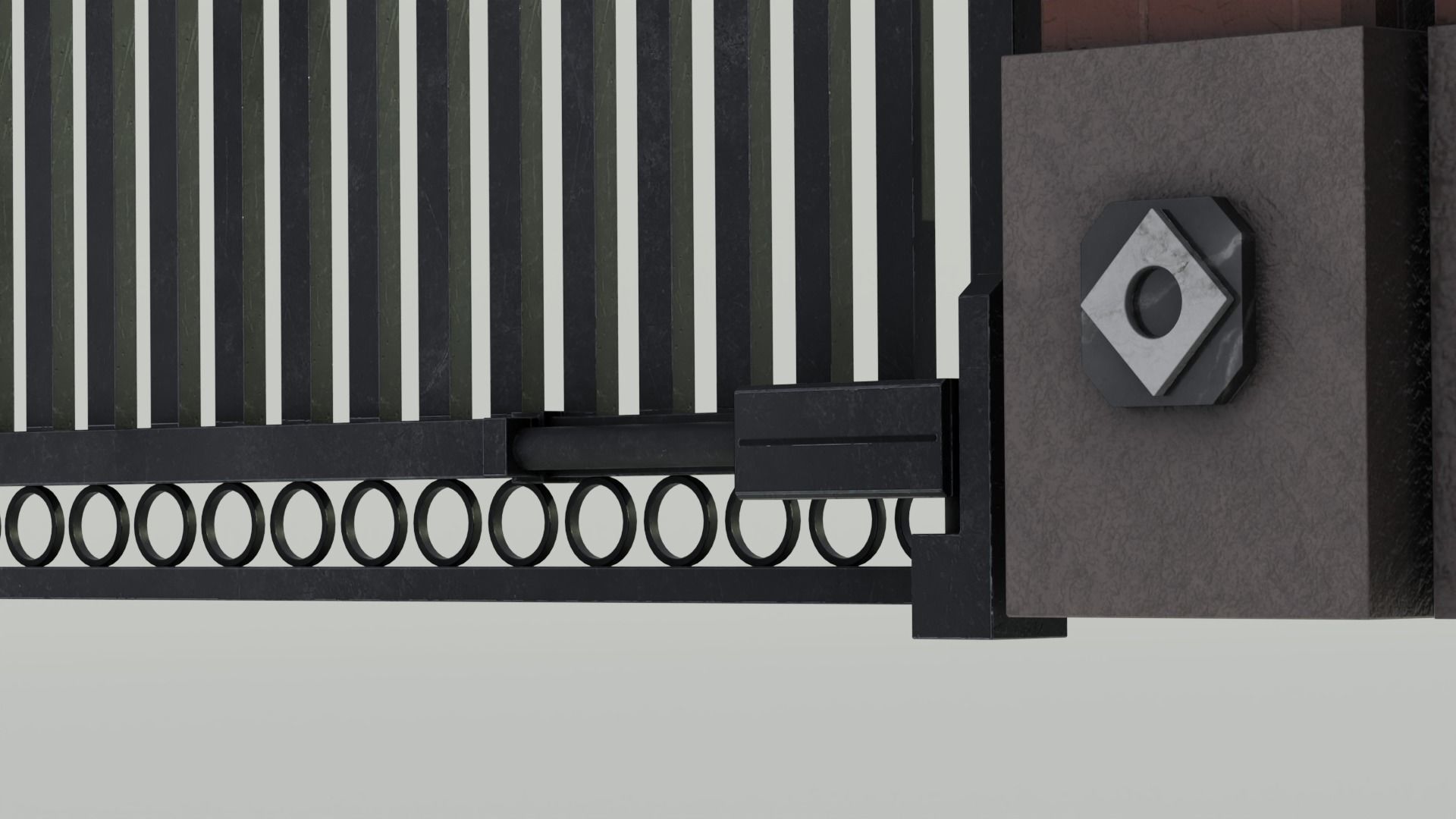 Modular wall with Gate 3D model | CGTrader