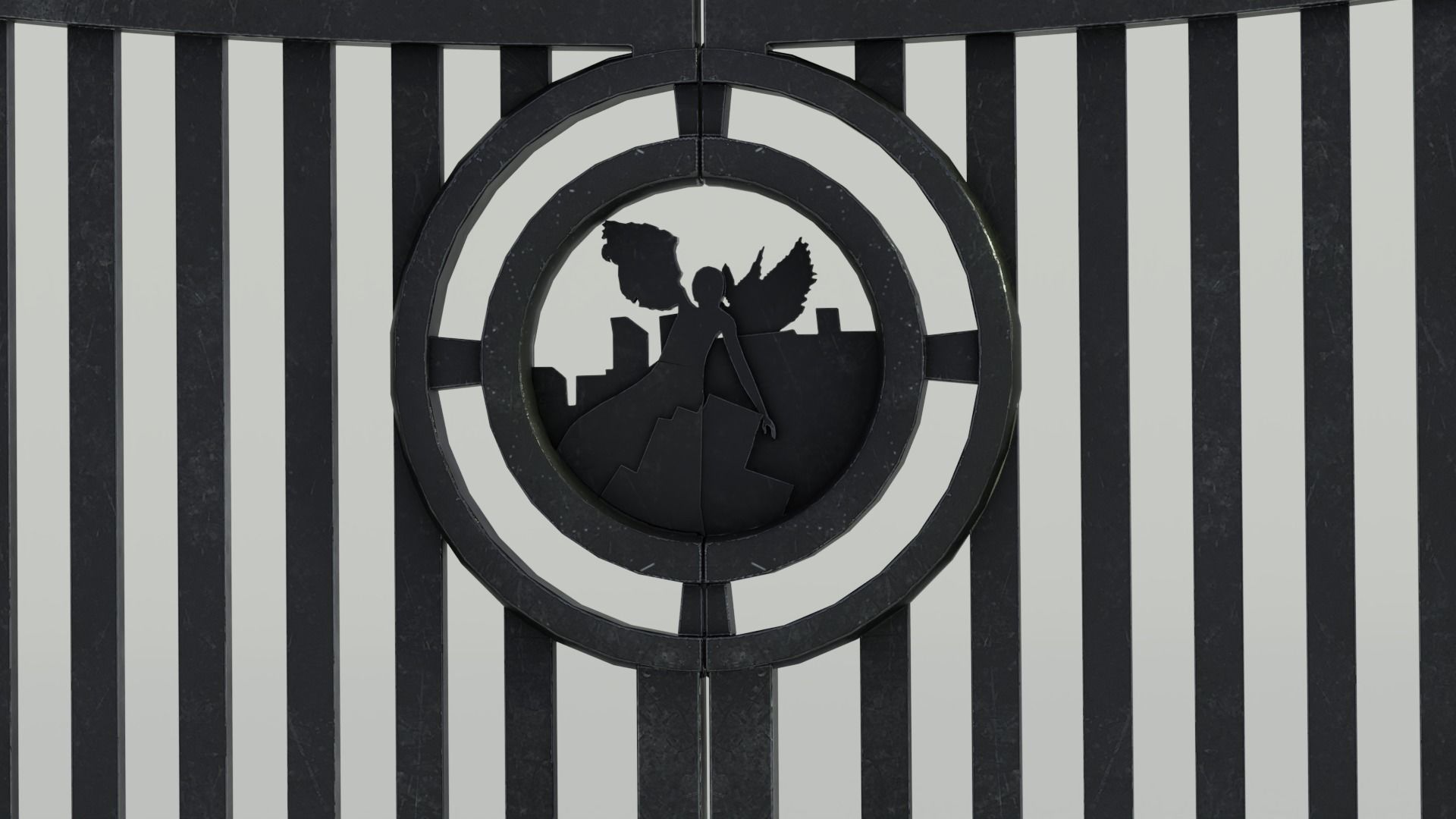 Modular wall with Gate 3D model | CGTrader